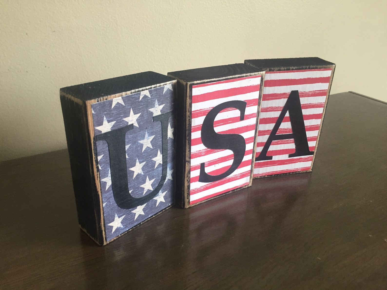 Wood USA Blocks July 4th/independence Day/summer/american | Etsy