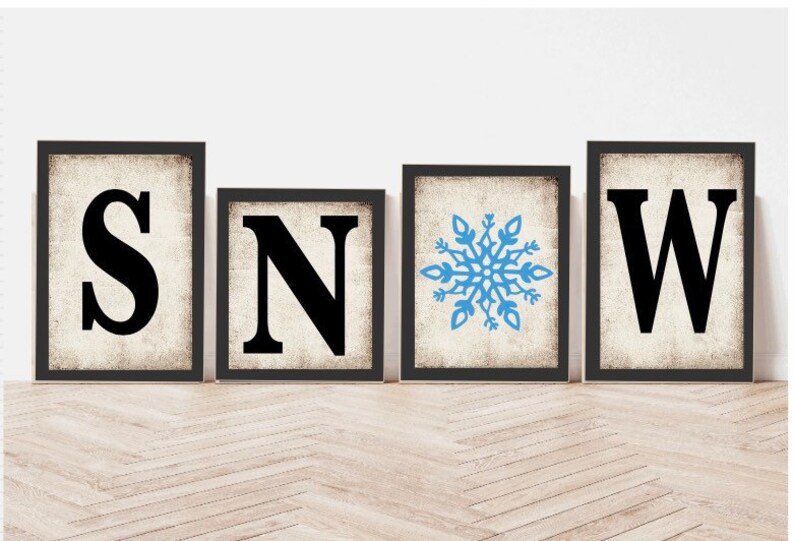 Valentine's Day Decor, REVERSIBLE Love/snow Blocks, Winter Decor ...