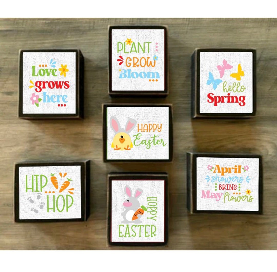 Spring Decor, Spring Tiered Tray Decor, Mini Spring Signs, Spring ...