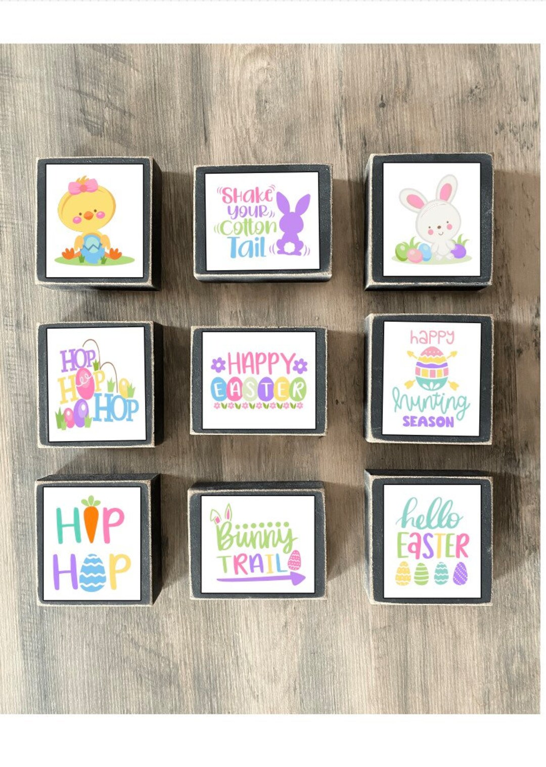 Easter Decor, Easter Tiered Tray Decor, Mini Easter Block Signs, Easter ...