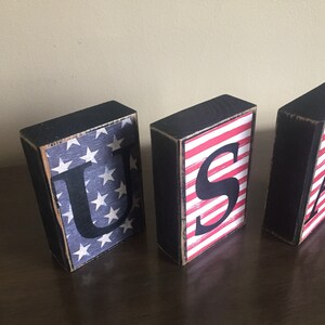 Wood USA Blocks - July 4th/independence Day/summer/american Home Decor ...