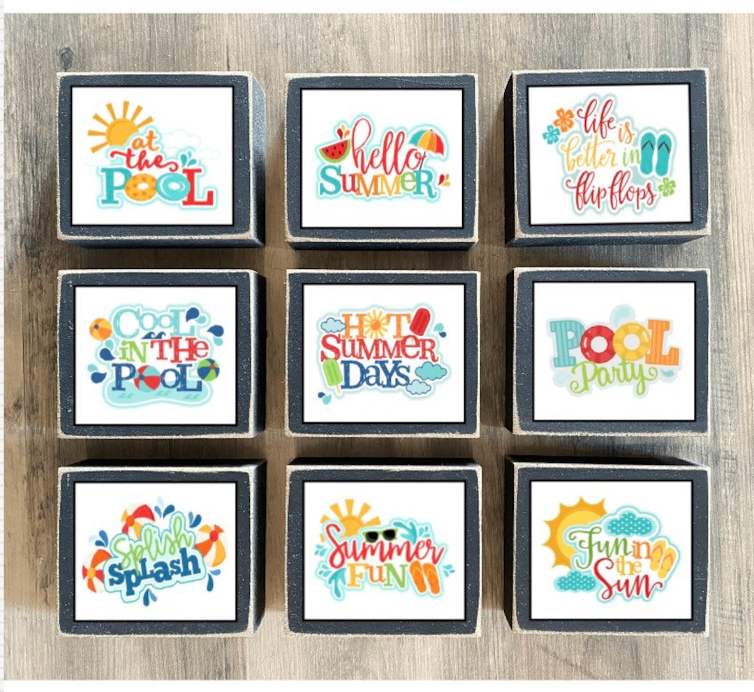 Summer Decor, Summer Tiered Tray Decor, Mini Summer Signs, Summer ...