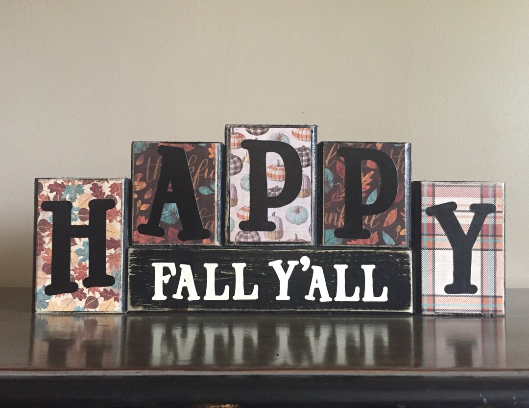 Wood Happy Fall Y'all Sign, Fall Decor, Thanksgiving Decoration ...