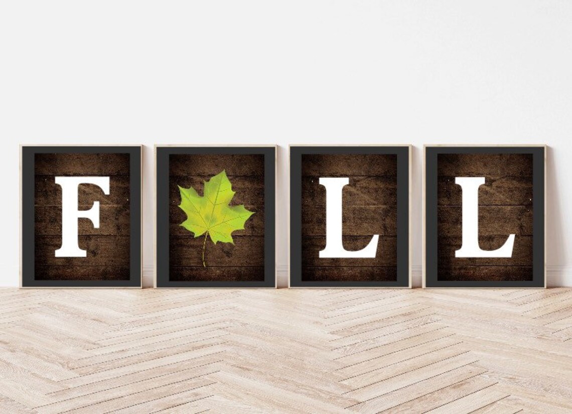 Wood Fall Blocks Wood Fall Decor Halloween Decor Fall Leaf - Etsy