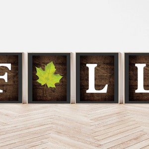 Wood Fall Blocks, Wood Fall Decor, Halloween Decor, Fall Leaf Blocks ...