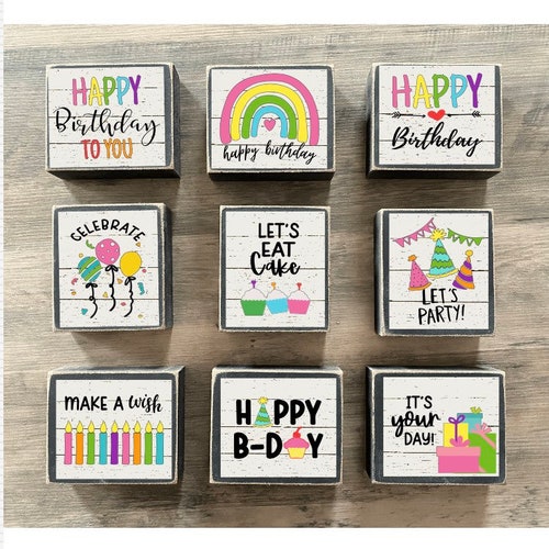 HAPPY BIRTHDAY Wood Block Sign / Kid's Birthday Party Home - Etsy