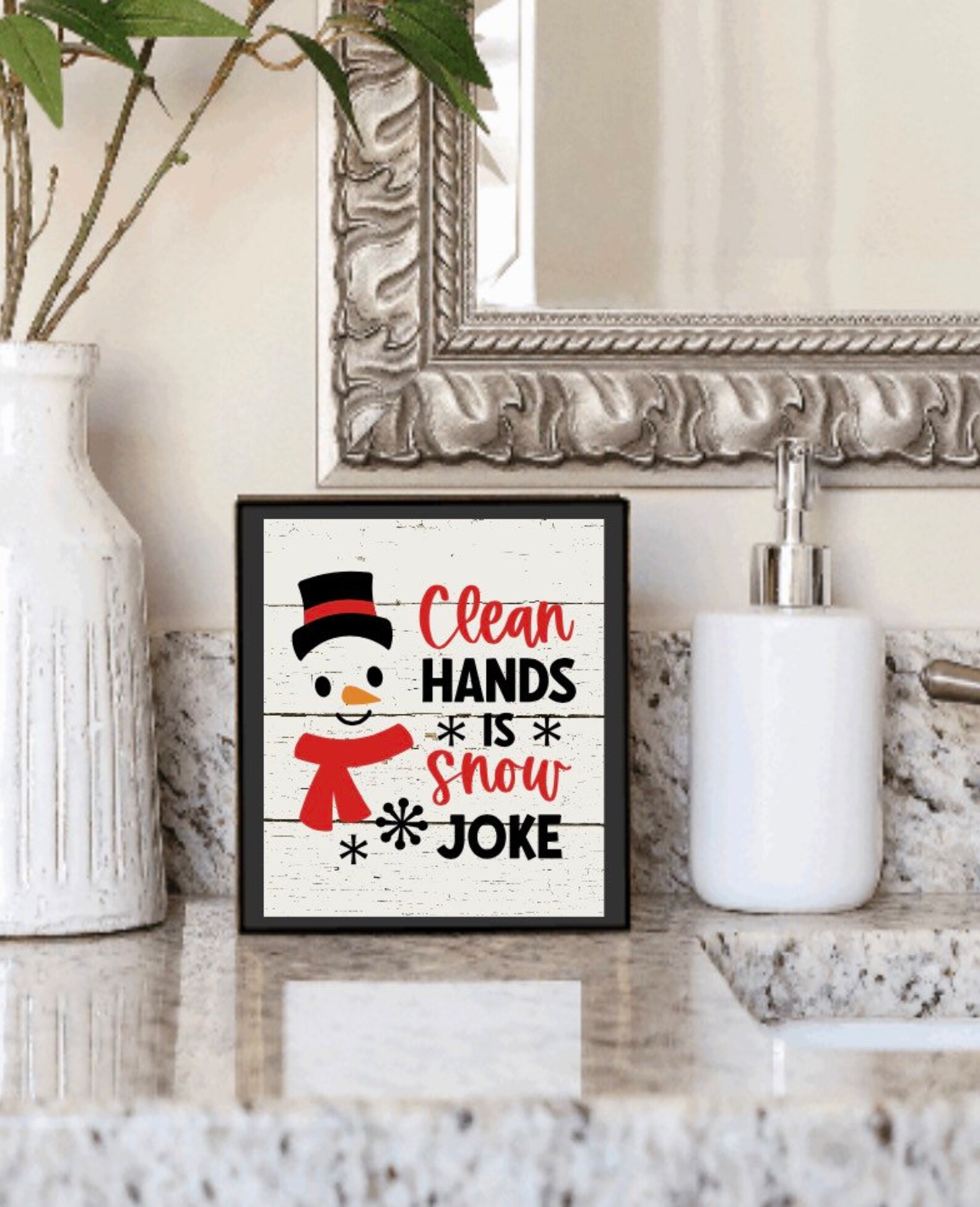 Funny Christmas Bathroom Decor, Christmas Tiered Tray Decor, Mini ...