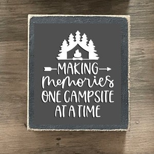 Camping Decor, Summer Decor, Tiered Tray Decor, Mini Camping Sign ...