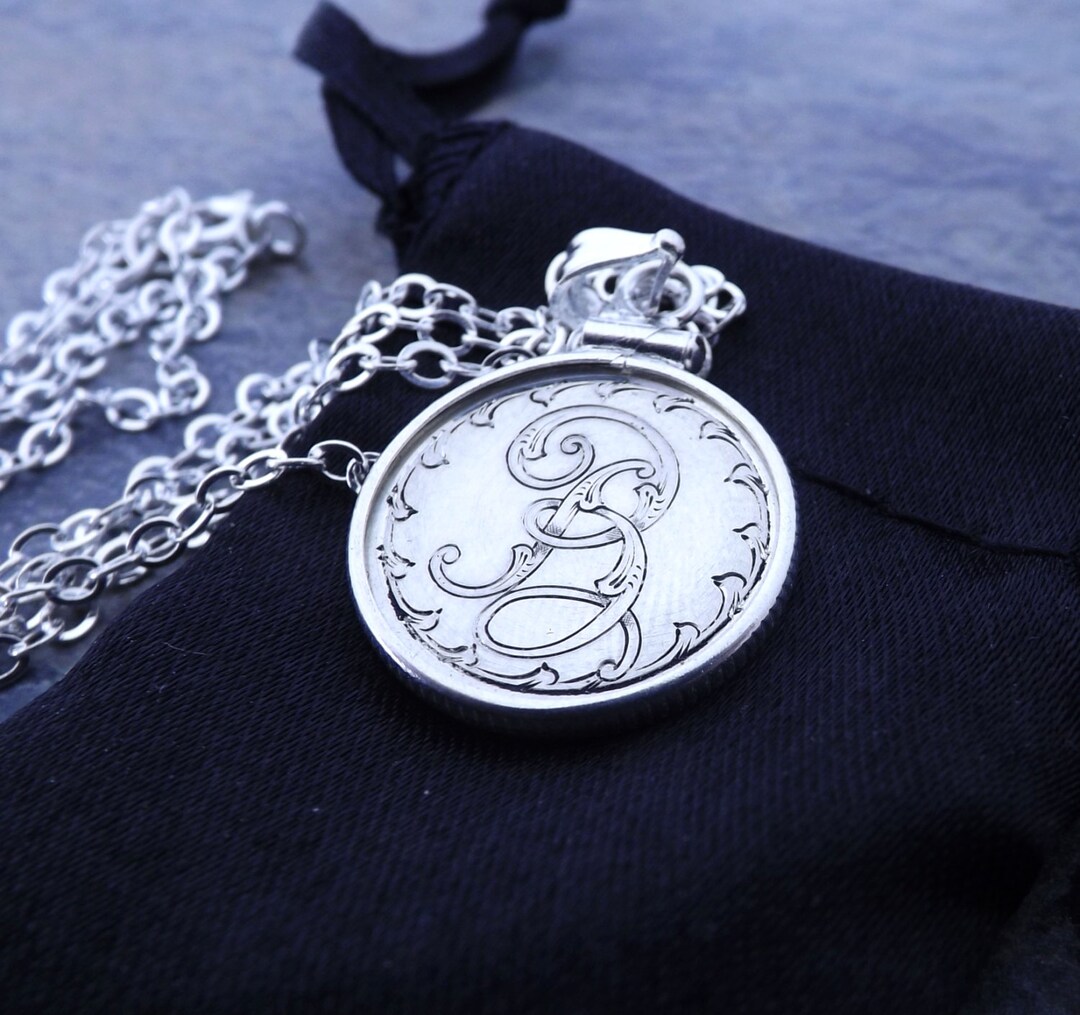 Lorraine Monogram Personalized Newly Hand Engraved Love Token on Silver ...