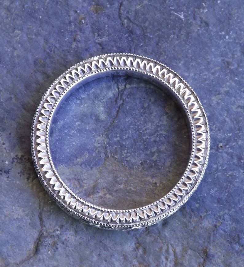 Silver Hand Engraved Sterling Silver Ring | Etsy