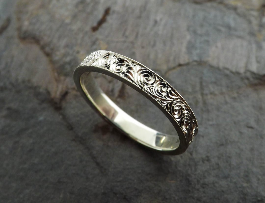 Custom Hand Engraved Sterling Silver Ring - Etsy