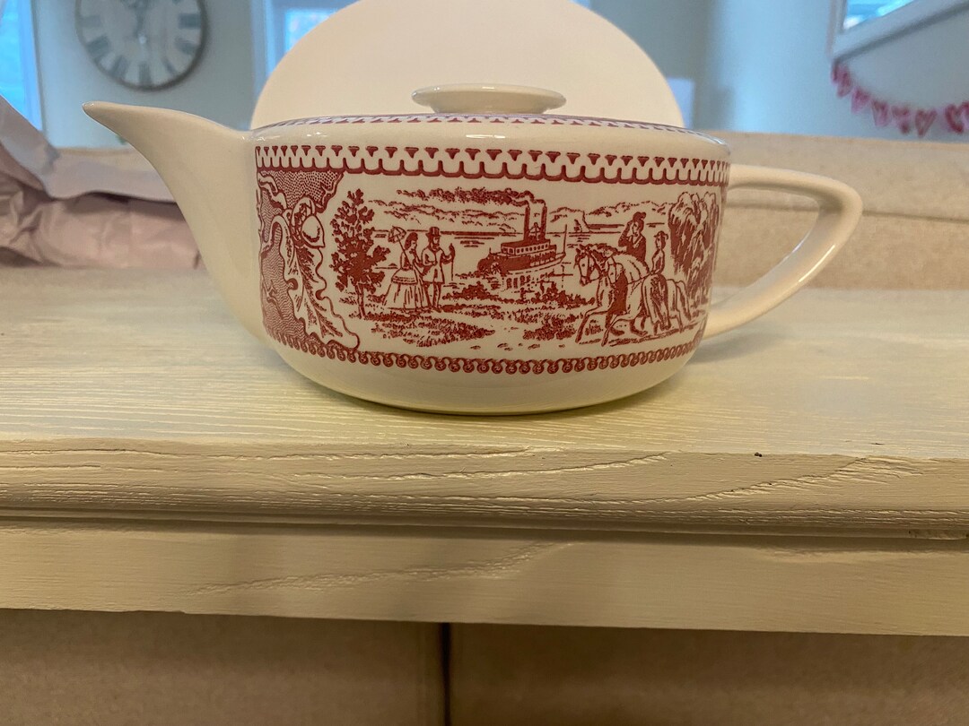 Vintage Pinkish Memory Lane Teapot, Old Fashioned Kitchen Tea Pot ...