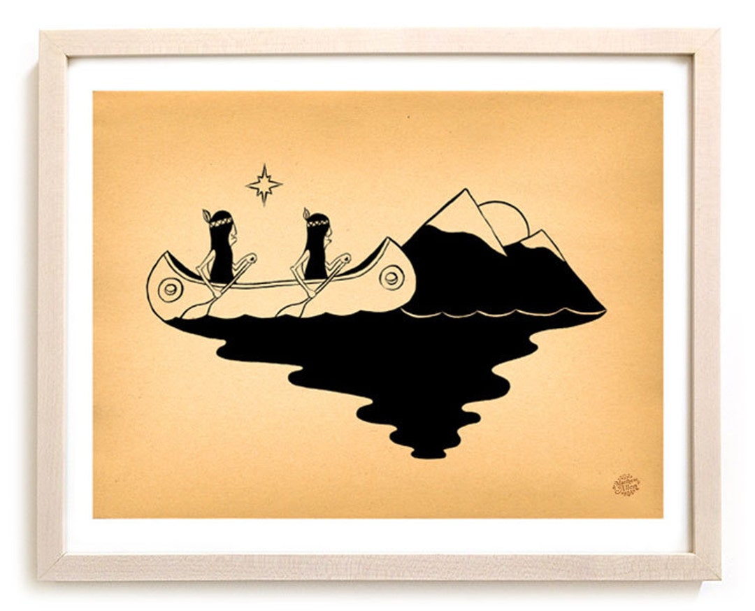 Native American Art Print moonlight Glide - Etsy