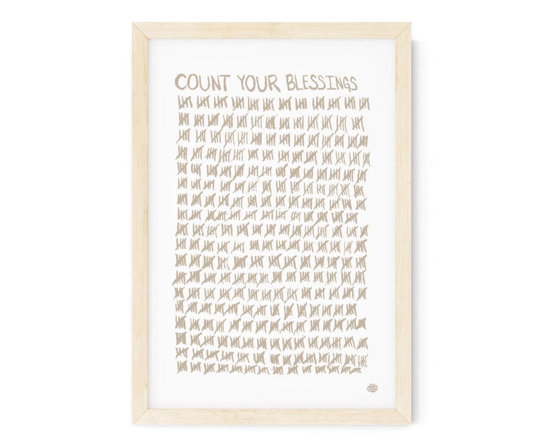 Count Your Blessings Art Print Sand Color - Etsy