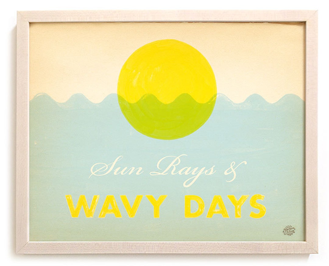 Beach Art Print "sun Rays & Wavy Days" - Etsy