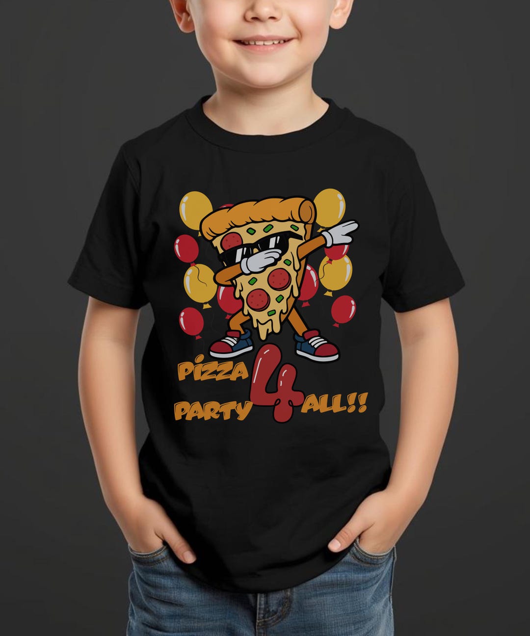 Pizza Birthday Design, Birthday Boy Design PNG, Kids Birthday Tshirt ...