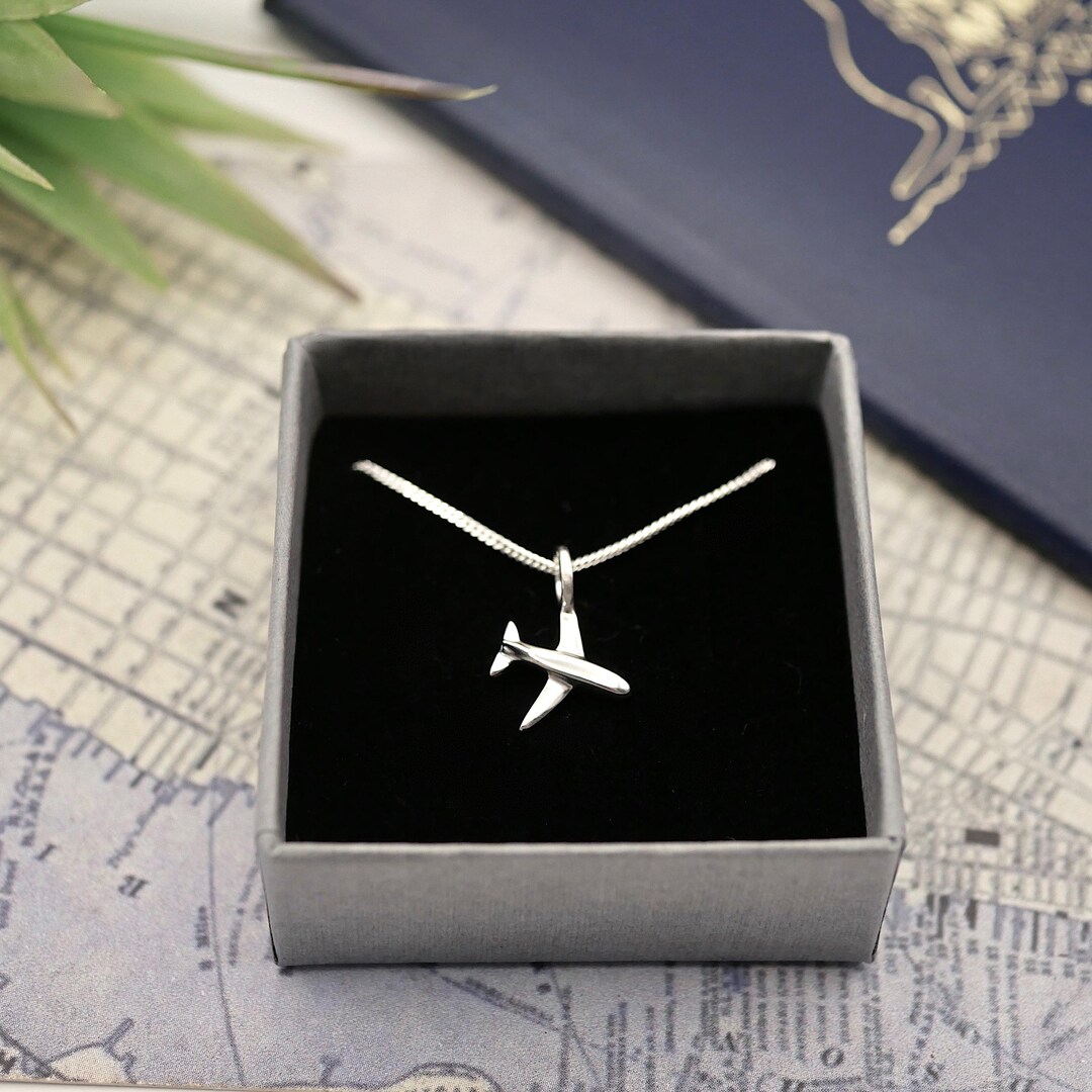 Tiny Plane - Handmade Sterling Silver Airplane Pendant With Fine Chain ...