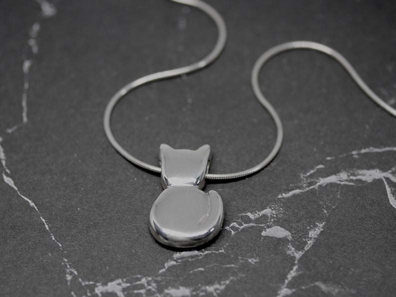 Kitty - Handmade Sterling Silver Cat Pendant With Snake Chain by ...