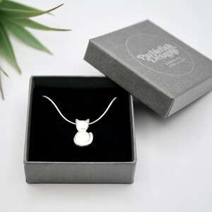 Kitty - Handmade Sterling Silver Cat Pendant With Snake Chain by ...