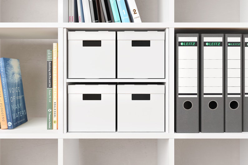 Ikea Kallax Shelf Insert With 4 Cardboard Boxes Storage Boxes | Etsy