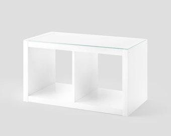 Kallax glass plate cover plate for 2 piece Kallax shelf from IKEA made of safety glass Kallax top made of glass