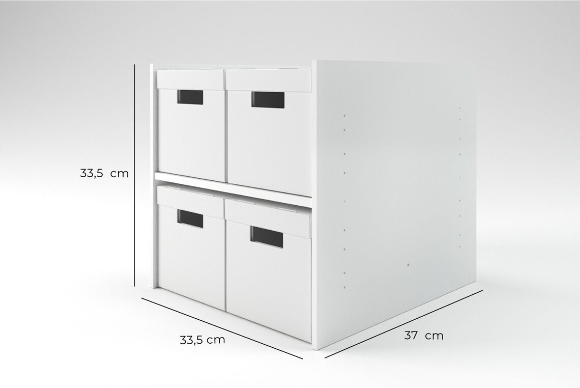 Ikea Kallax Shelf Insert With 4 Cardboard Boxes Storage Boxes | Etsy