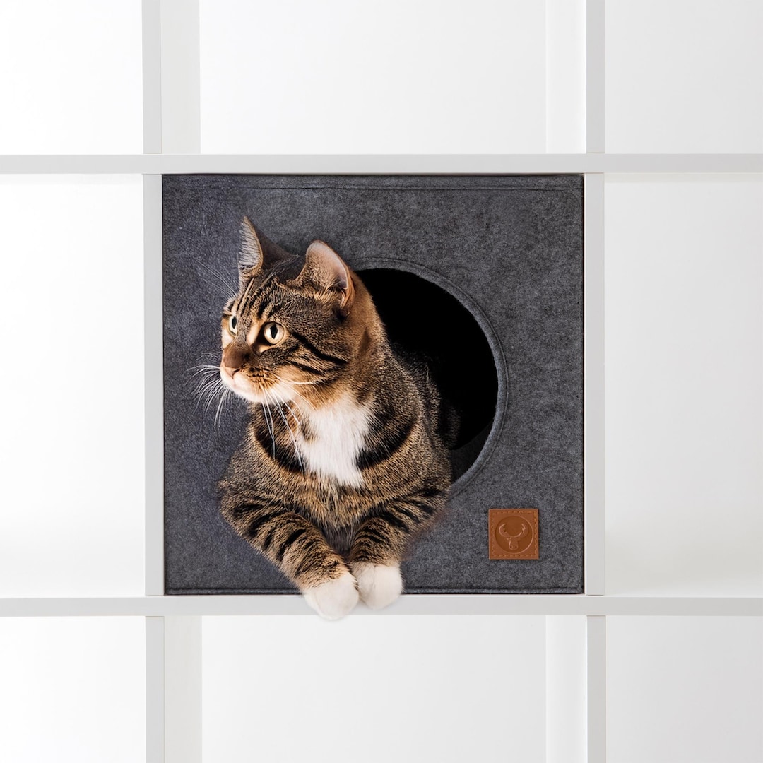 Felt Cat Cave for the Kallax / Sleeping Place for Cats and Small Dogs / Foldable / Stable ...