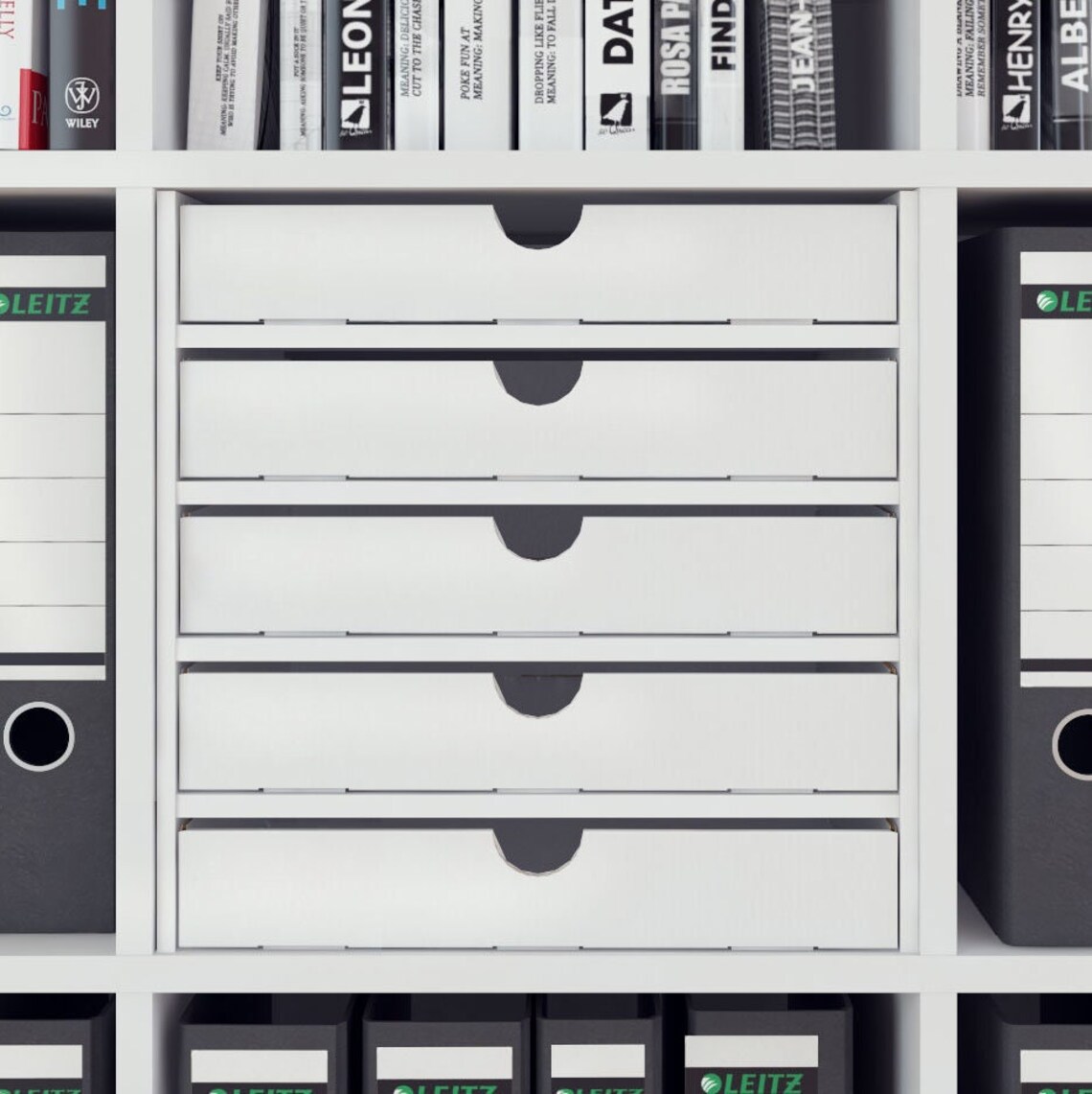 Ikea Kallax Shelf Insert With 5 Cardboard Drawers in a Set - Etsy UK