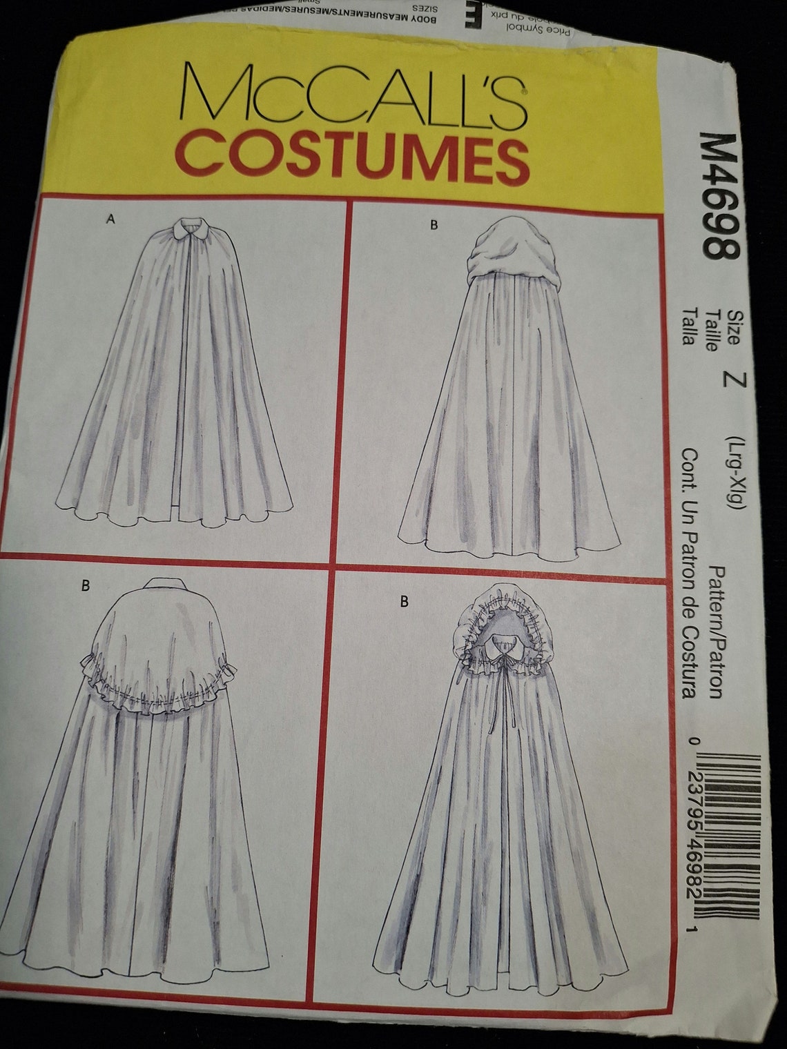 Women Simplicity 4698 Renaissance Cloak Costume Sewing Pattern UNCUT ...
