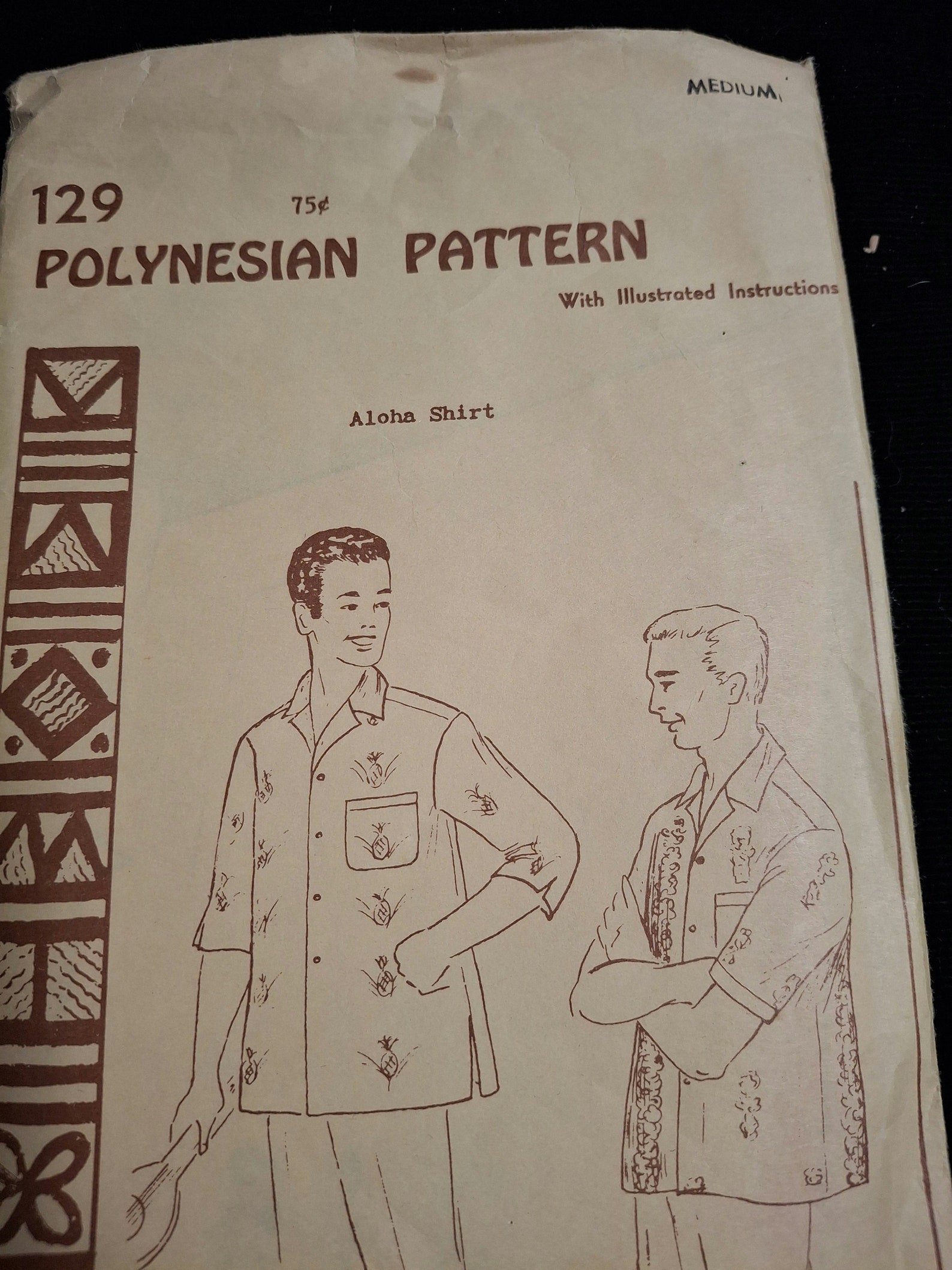 Vintage Mens Polynesian 129 Button up Shirt Sewing Pattern UNCUT Size Medium - Etsy