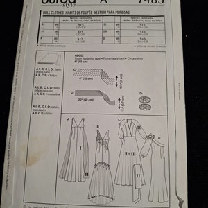 BARBIE Burda 7485 Barbie Doll Clothes Sewing Pattern Complete and UNCUT ...