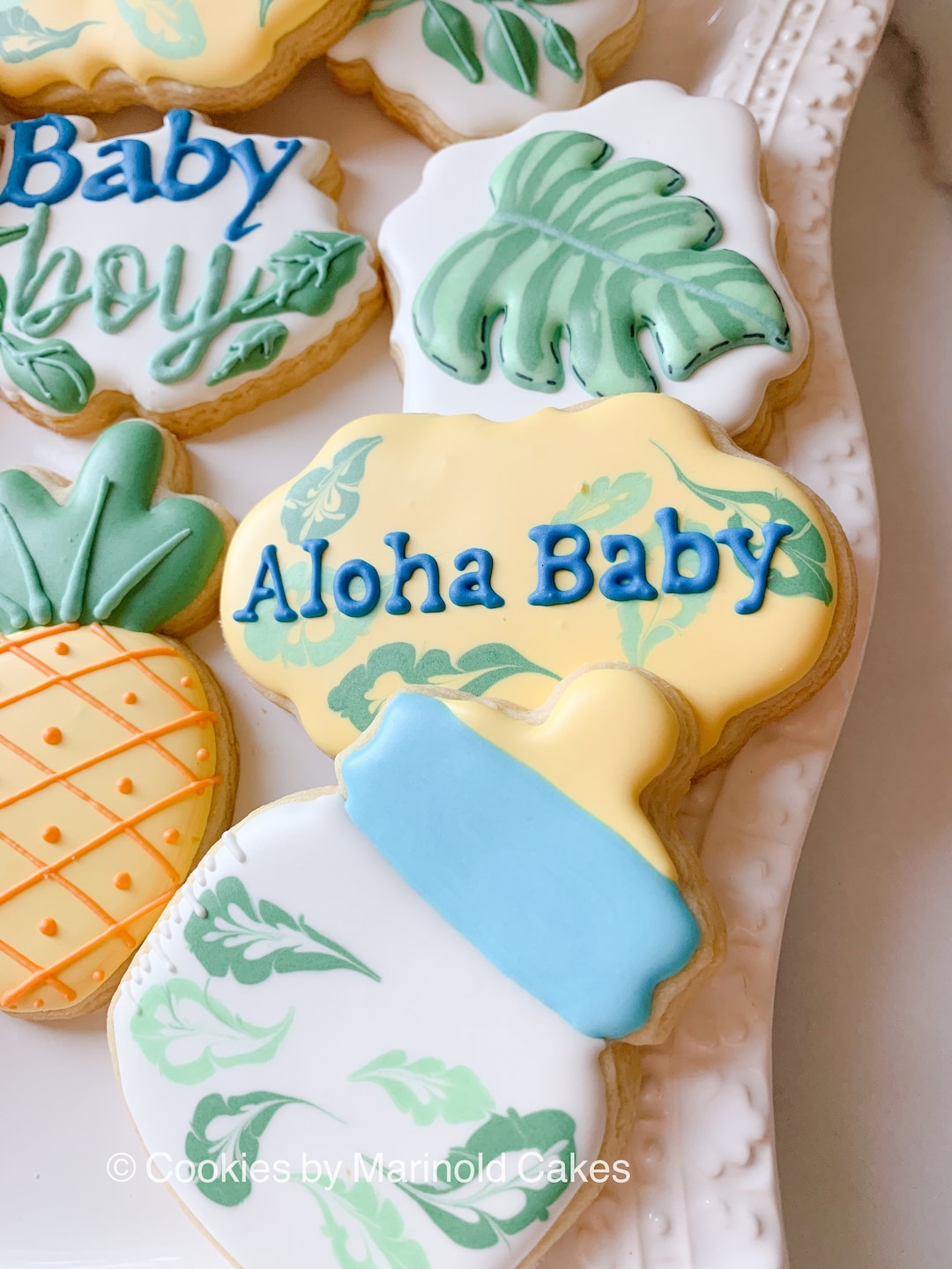 12 Hawaiian Themed Cookies for Boy Baby Shower, Gender Reveal Party - Etsy