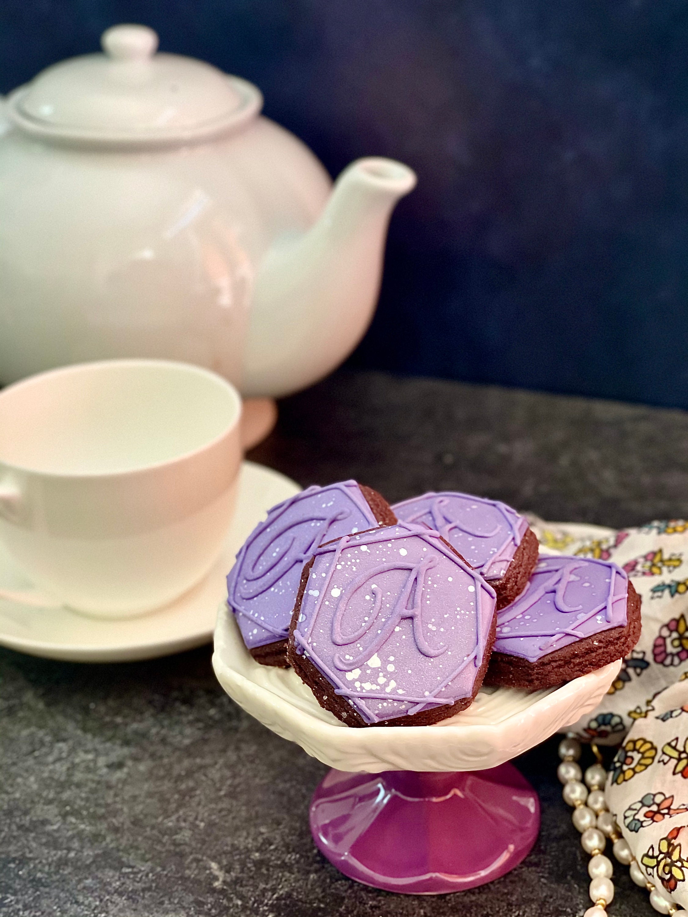 Monogram Hexagon Cookies 12 Pieces | Etsy