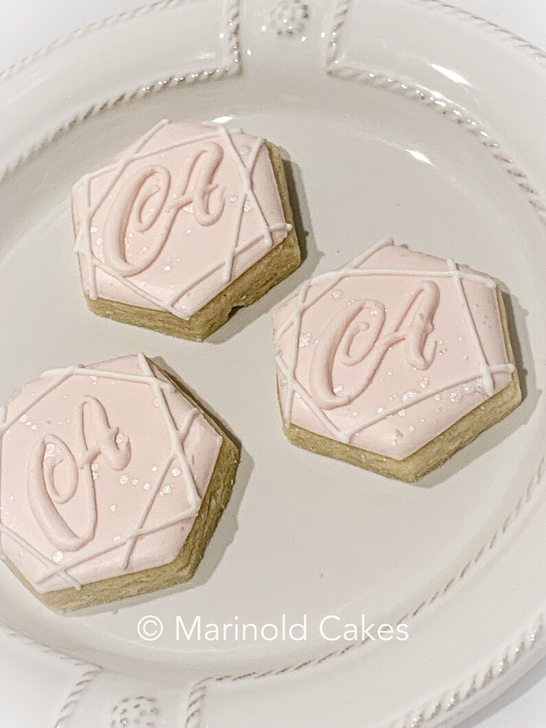 Monogram Hexagon Cookies, 12 Pieces - Etsy