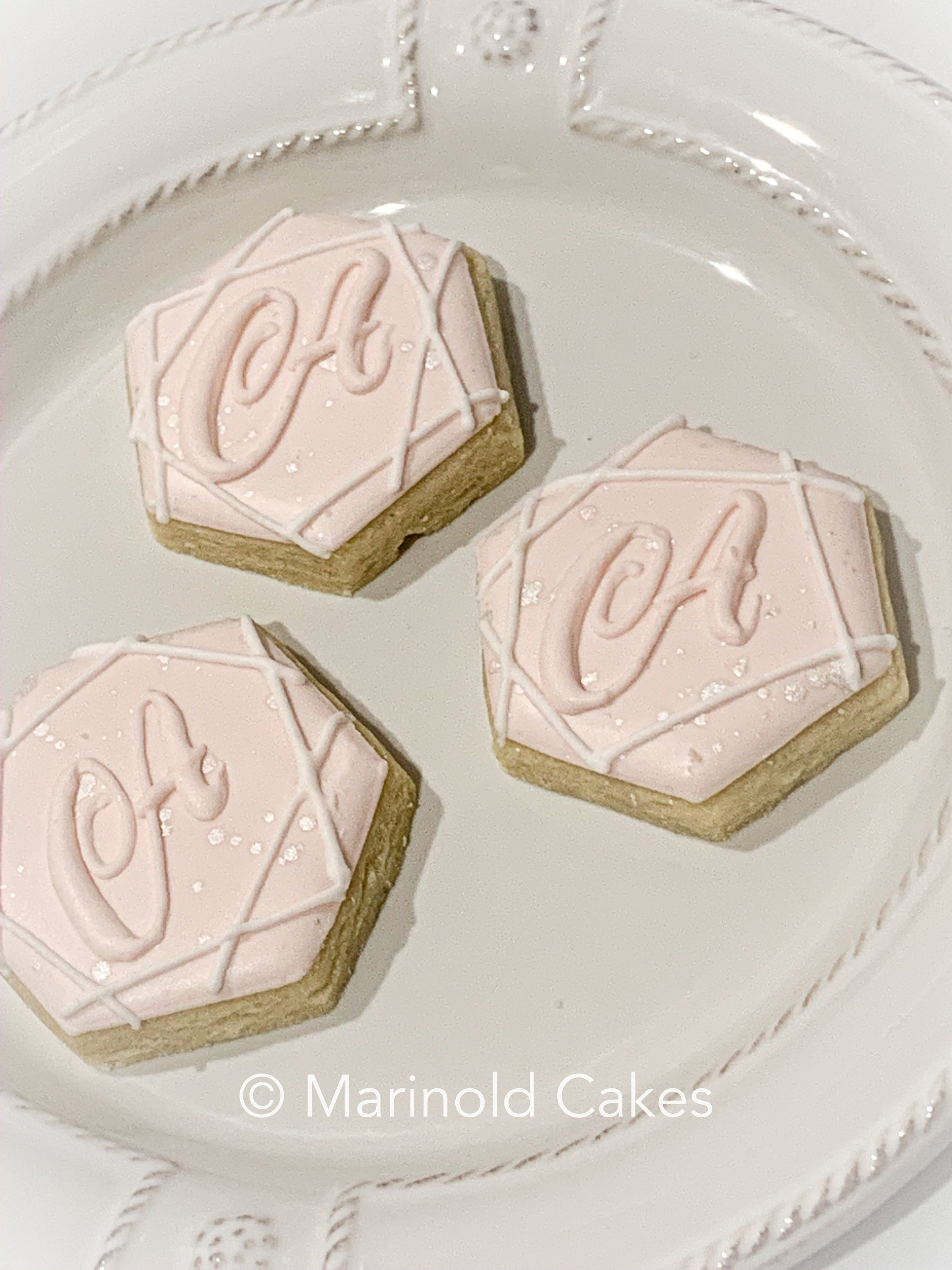 Monogram Hexagon Cookies 12 Pieces | Etsy