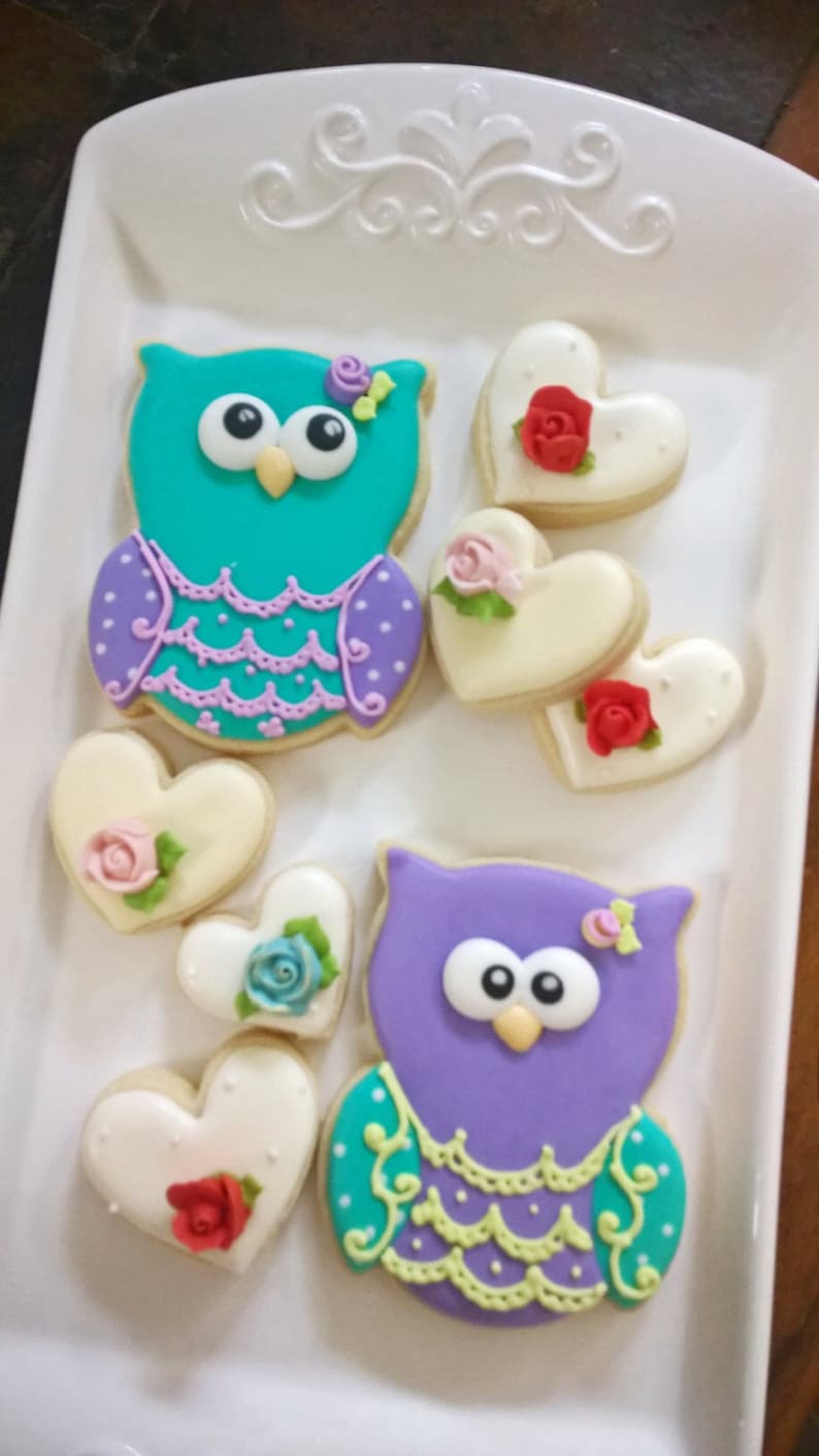 Owl Cookies-12 Decorated Owl Sugar Cookies-party Favors for - Etsy