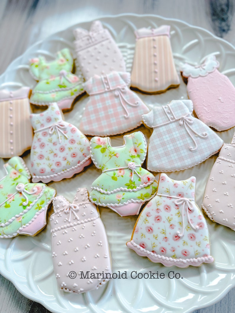 Vintage Shabby Chic Little Girl Dress Decorated Sugar Cookies for Baby ...