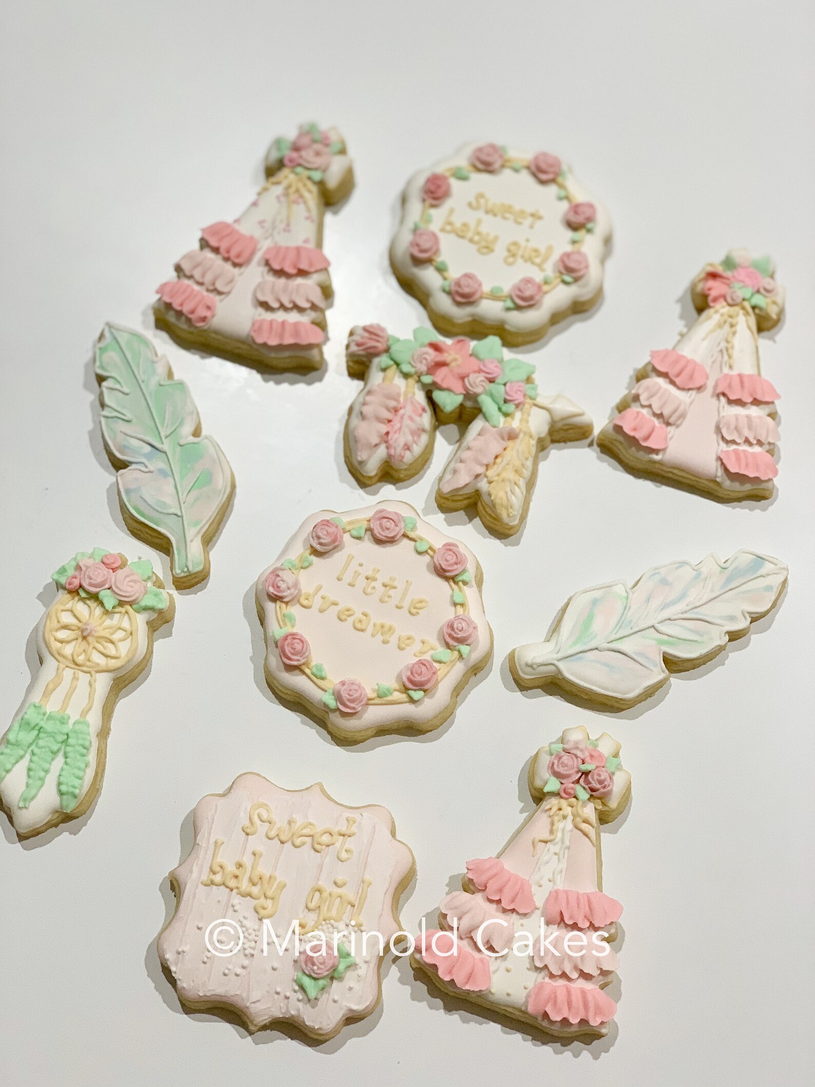 Boho Themed Pink Cookies 12 Pieces | Etsy