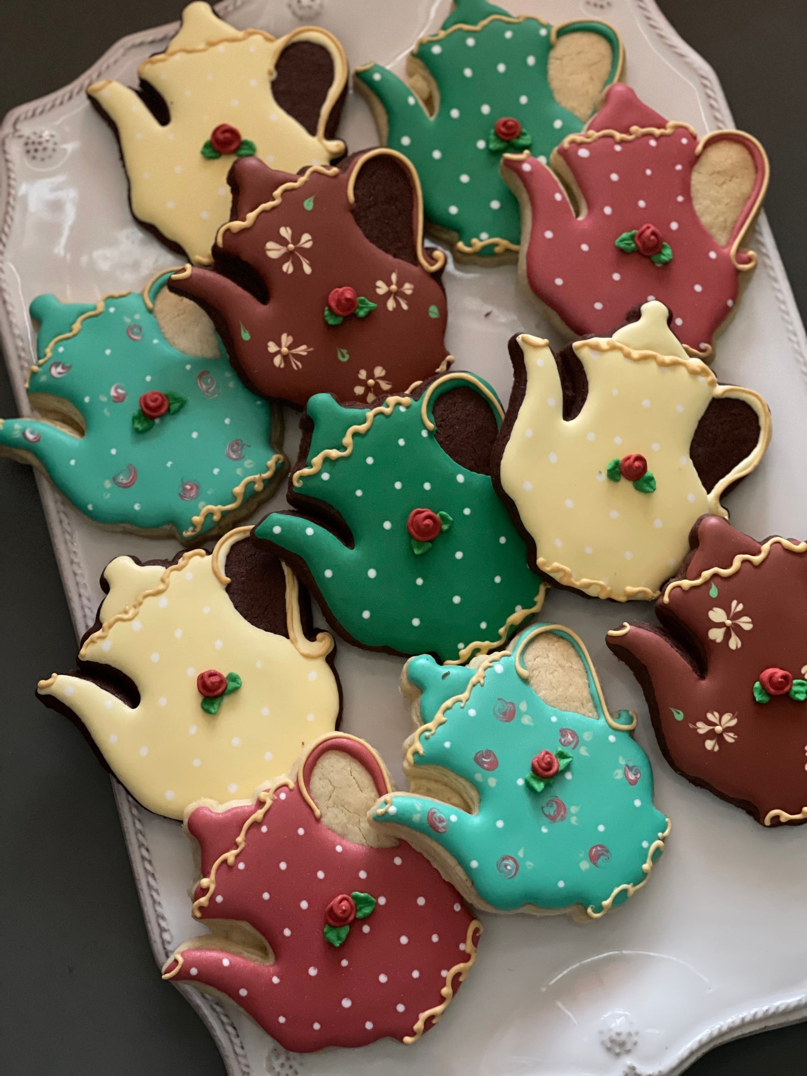 12 Tea Pot Cookies 3 Assorted Colors - Etsy