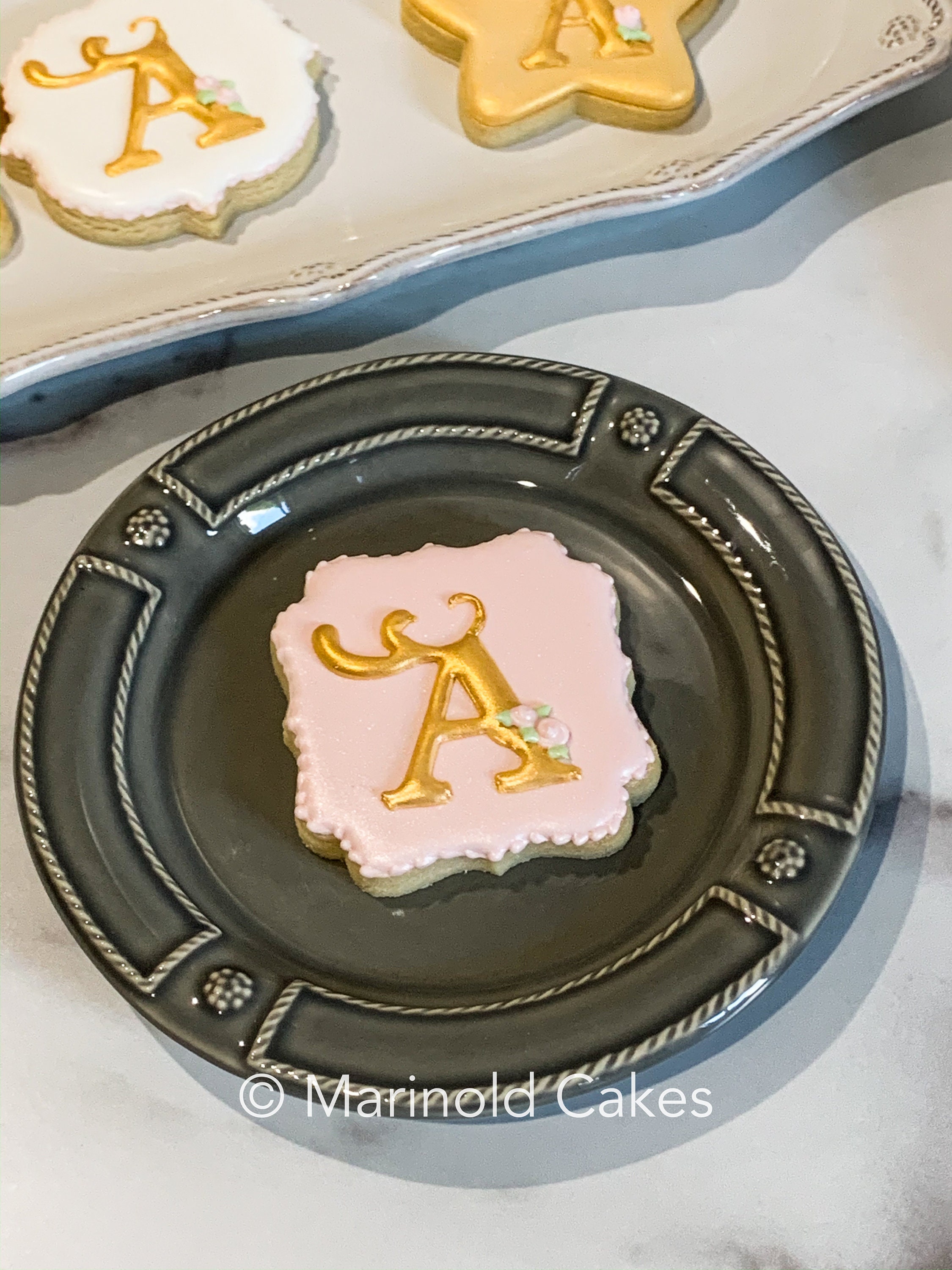 Monogram on Frame Cookies One Dozen | Etsy