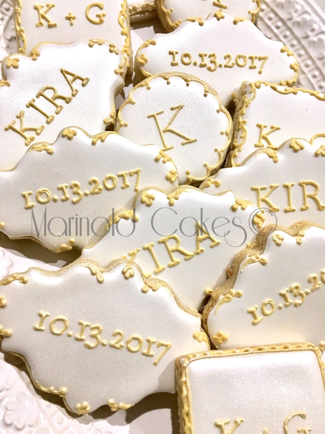 Monogram, Message, Date Cookies - 12 Cookie Favors for Weddings ...