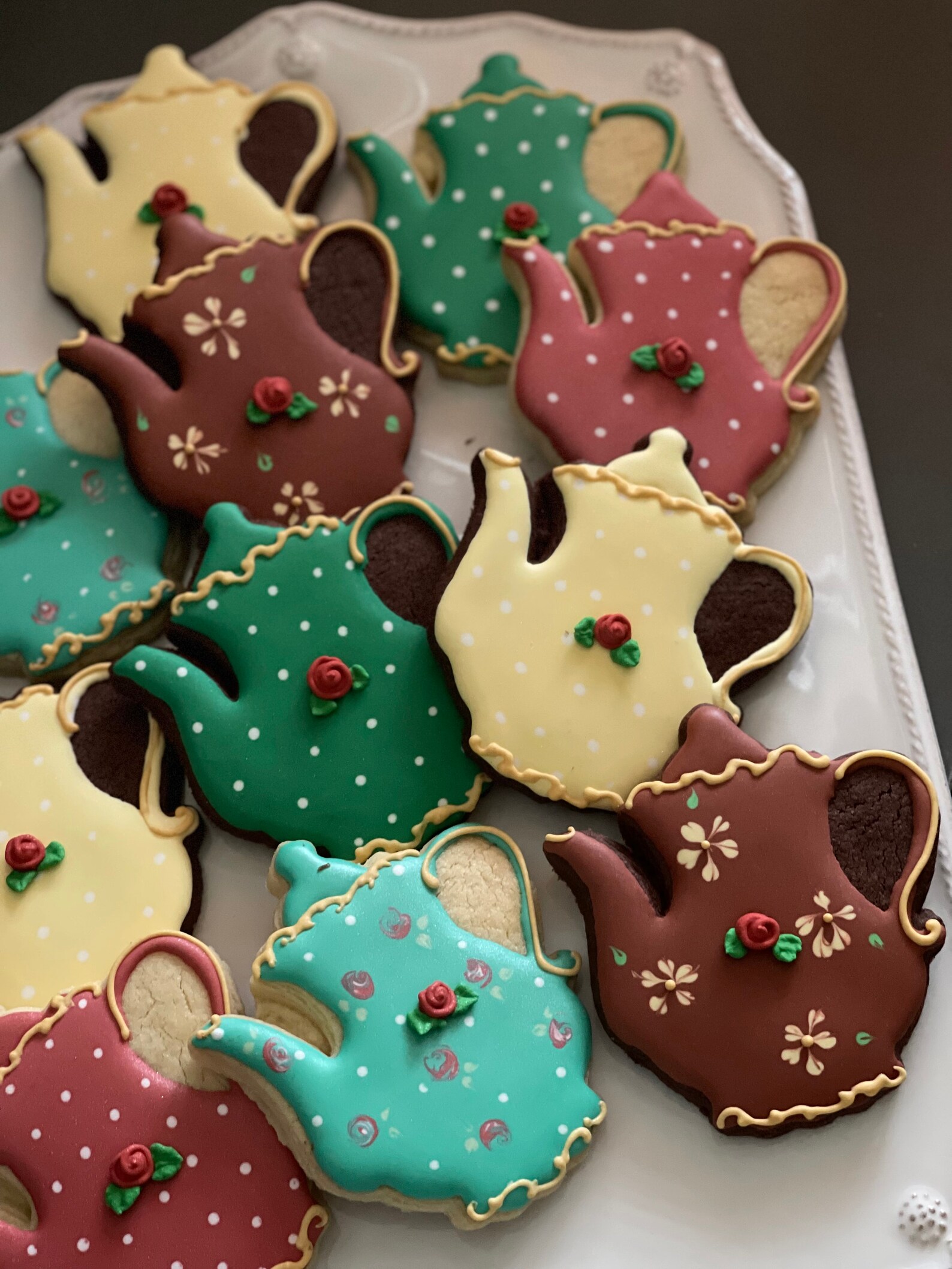 12 Tea Pot Cookies 3 Assorted Colors - Etsy