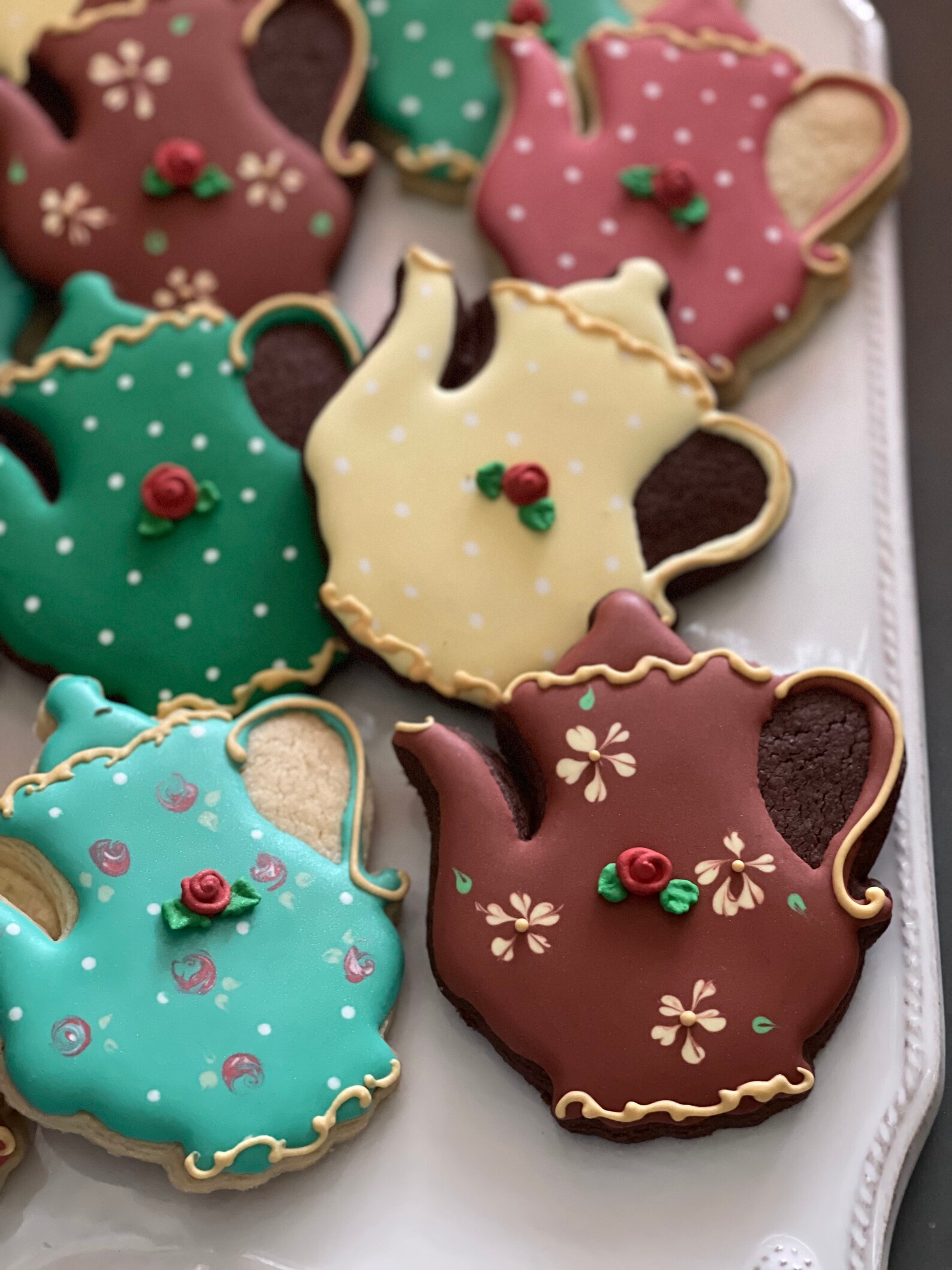 12 Tea Pot Cookies 3 Assorted Colors - Etsy