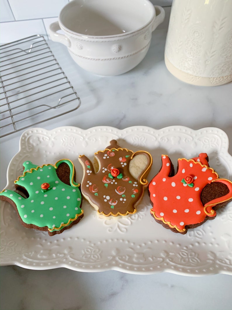12 Tea Pot Cookies 3 Assorted Colors - Etsy