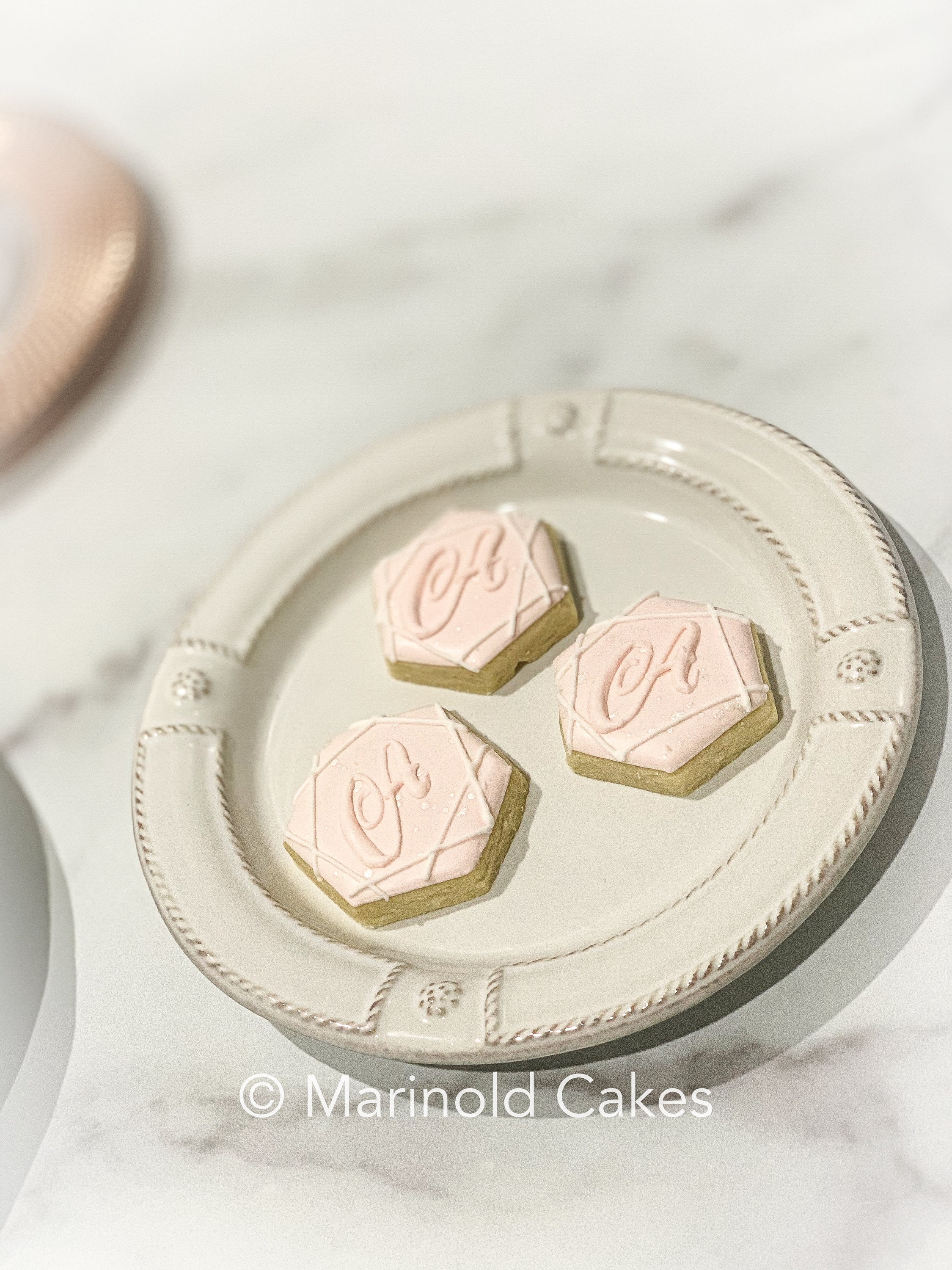 Monogram Hexagon Cookies 12 Pieces | Etsy