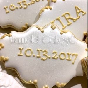 Monogram, Message, Date Cookies - 12 Cookie Favors for Weddings ...
