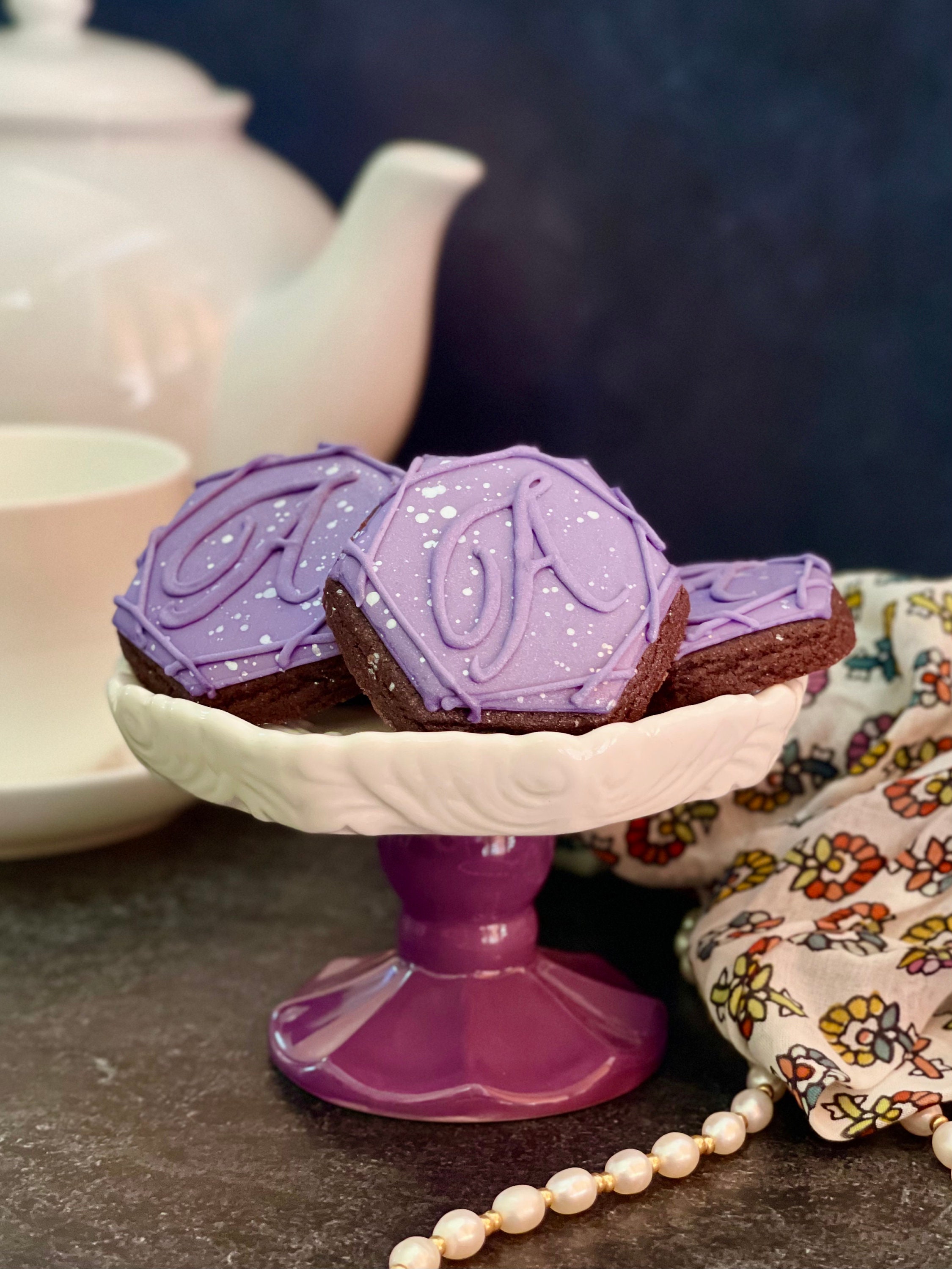 Monogram Hexagon Cookies 12 Pieces | Etsy