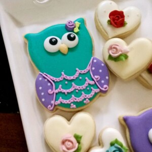 Owl Cookies-12 Decorated Owl Sugar Cookies-party Favors for Birthdays ...