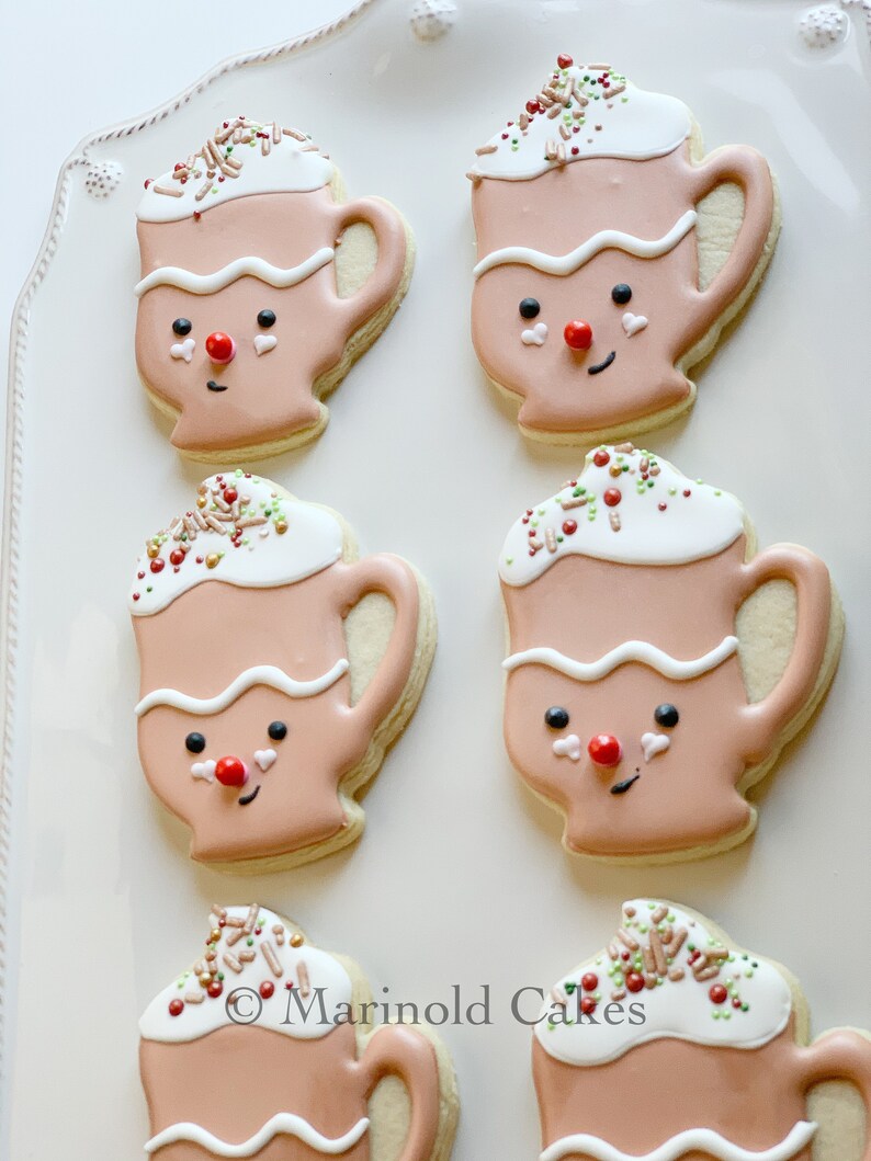 12 Christmas Coffee Mug Cookies | Etsy