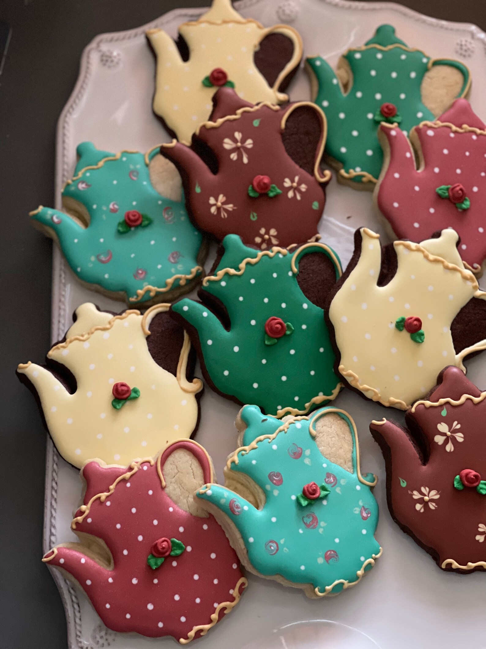 12 Tea Pot Cookies 3 Assorted Colors - Etsy